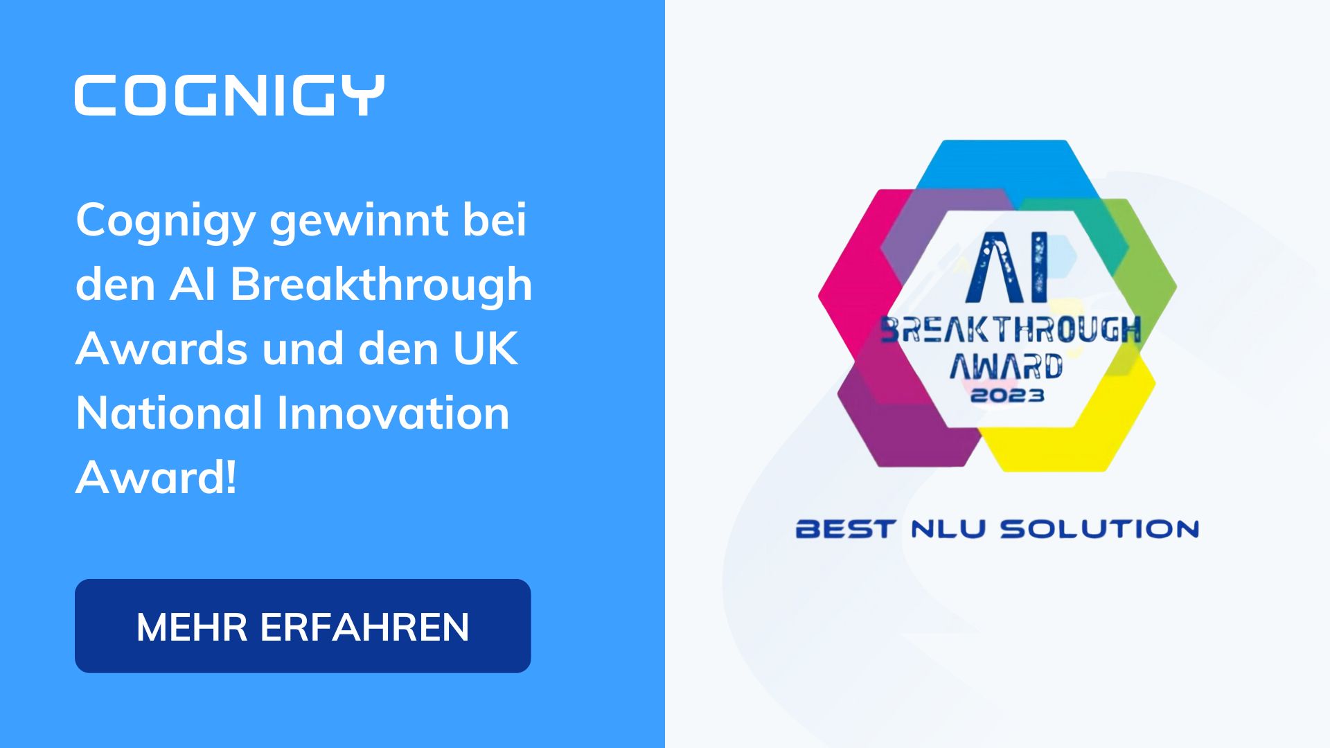Cognigy mit internationalen KI Awards ausgezeichnet Cognigy mit internationalen KI Awards ausgezeichnet